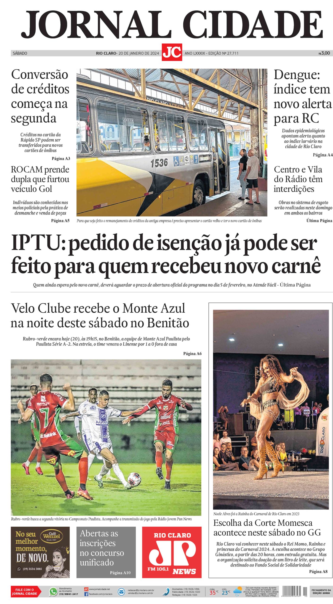 JORNAL CIDADE 20 DE JANEIRO DE 2024 - Jornal Cidade RC